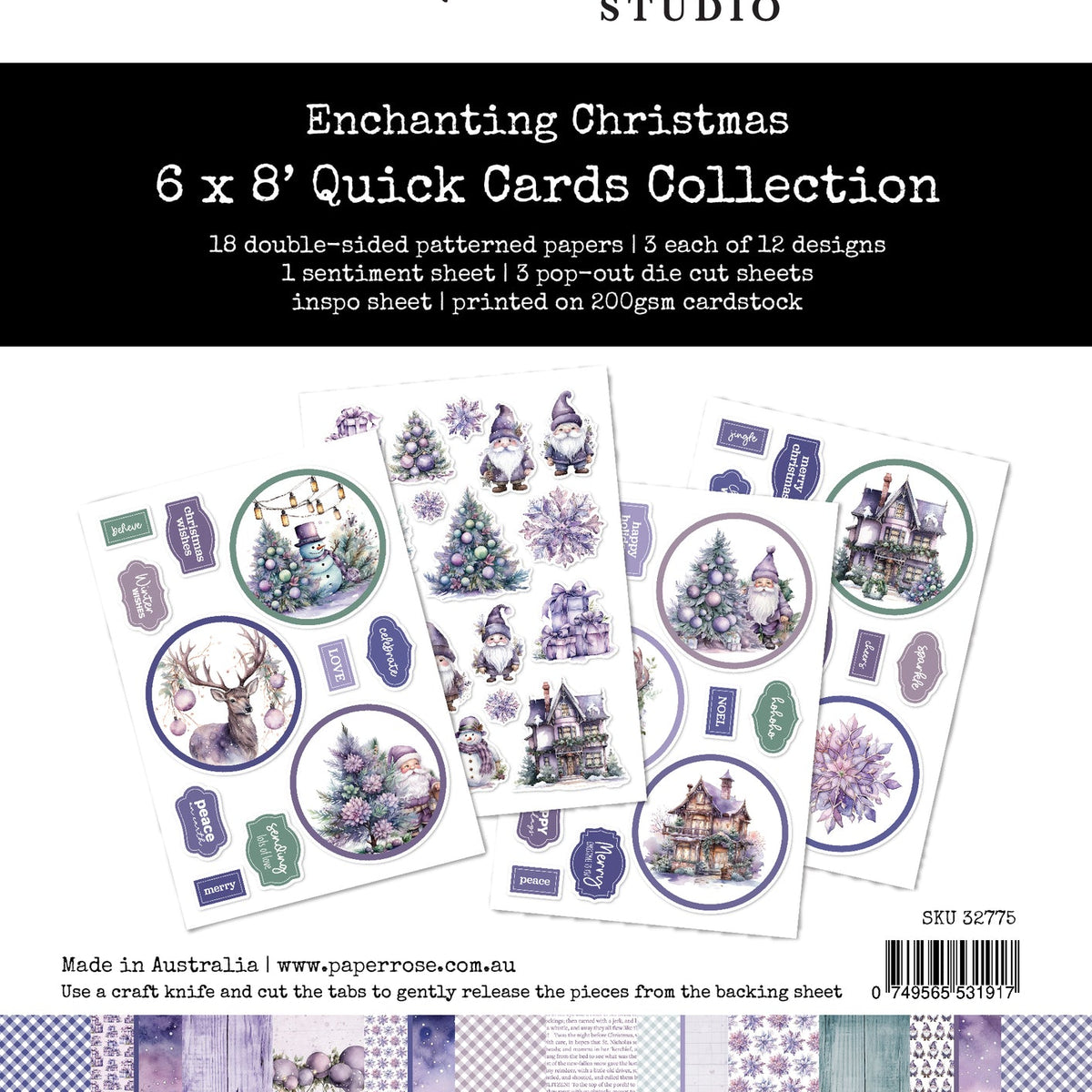 Enchanting Christmas 6x8" Quick Cards Collection 32775 – Paper Rose USA