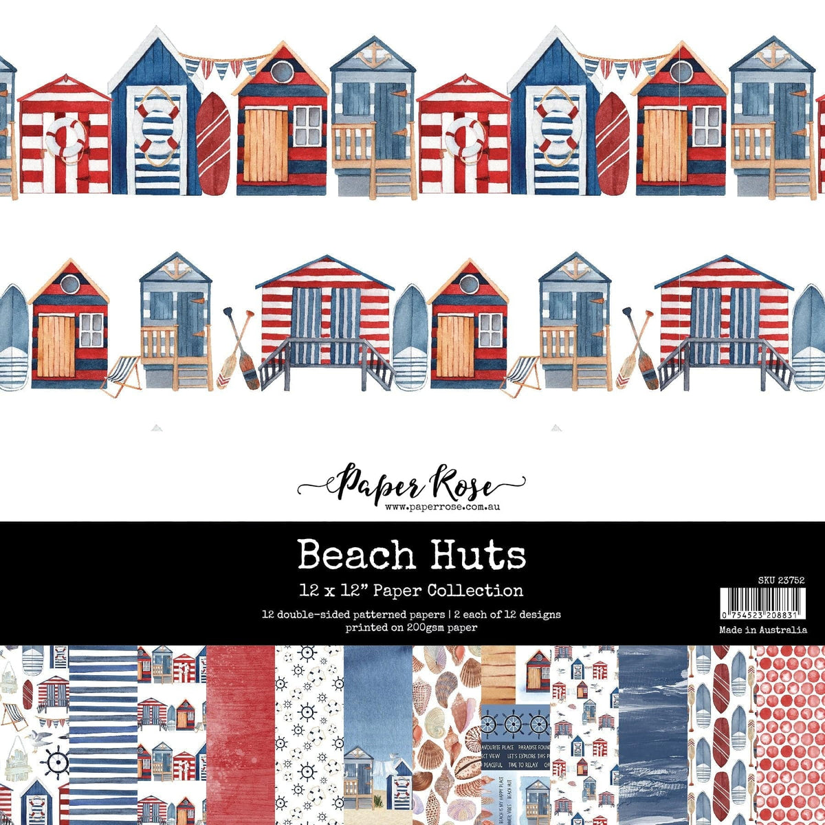 Beach Huts 12x12 Paper Collection 23752 – Paper Rose Studio USA Customers