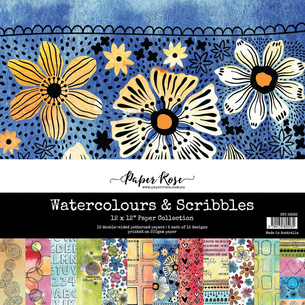 Watercolours & Scribbles 12x12 Paper Collection 26392 – Paper Rose USA