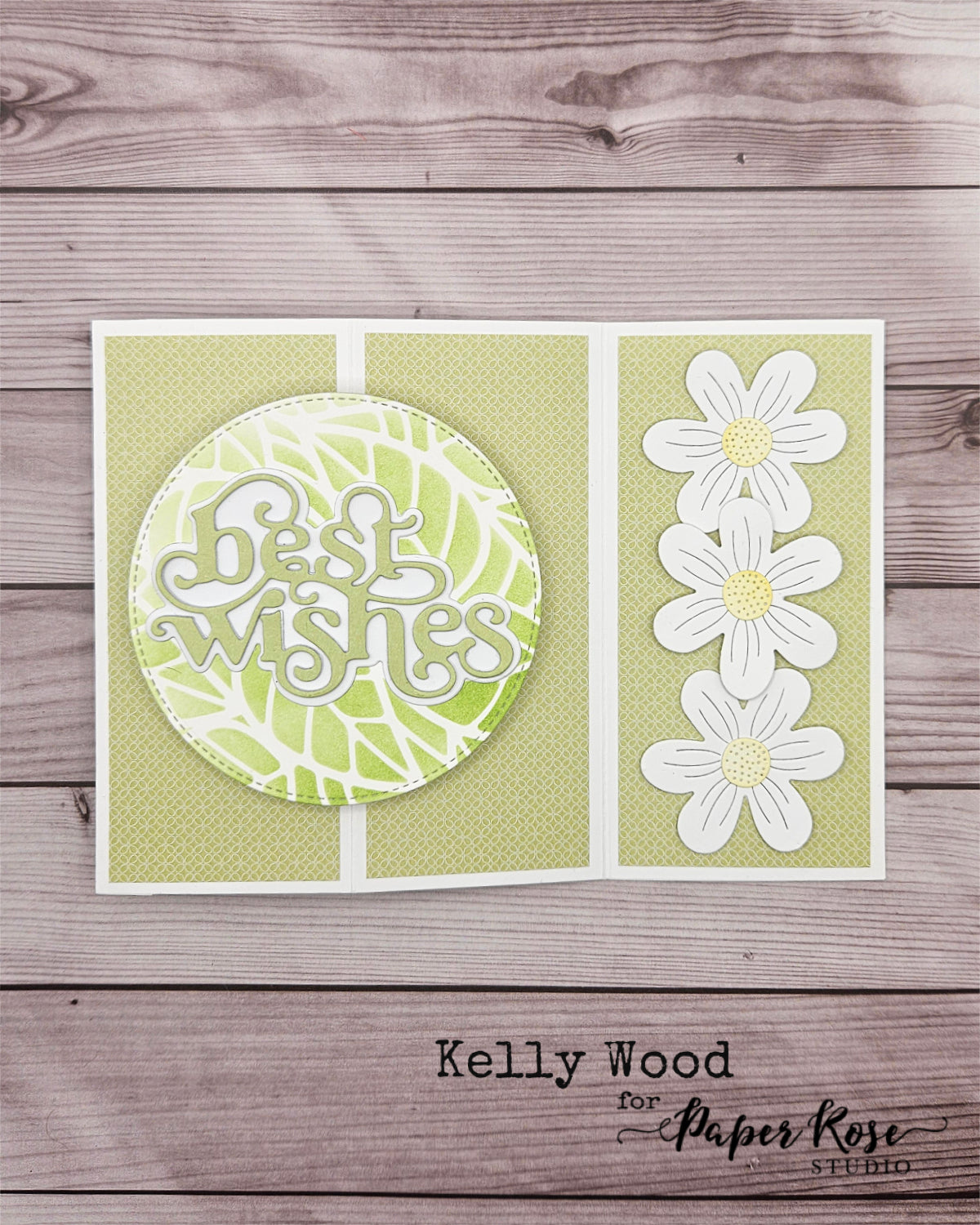 Little Patterns Side Panel Box Card - Kelly Wood – Paper Rose USA