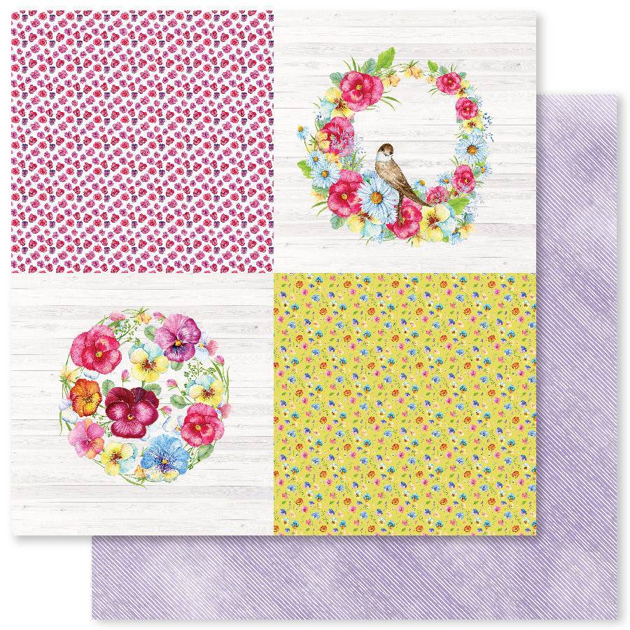 Pansy Garden B 12x12 Paper (12pc Bulk Pack) 22309 – Paper Rose USA